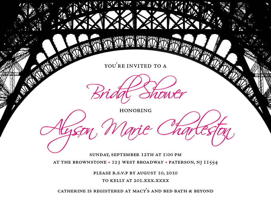 Paris Theme Custom Invitations on Luulla