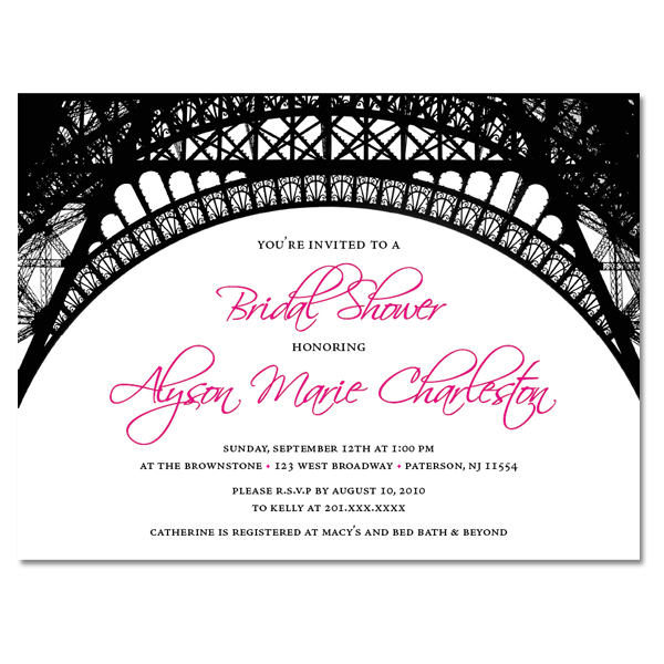 Paris Theme Custom Invitations on Luulla